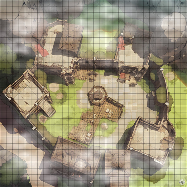 Ancient Mountain Fortress Battlemap - TTRPG Map For D&D and Roll20 ...