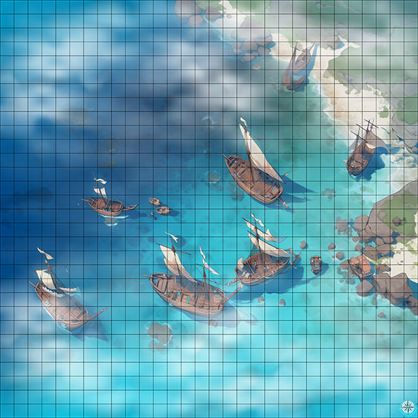 Battleship Wharf Battlemap - TTRPG Map For D&D and Roll20 – Mistcharter ...