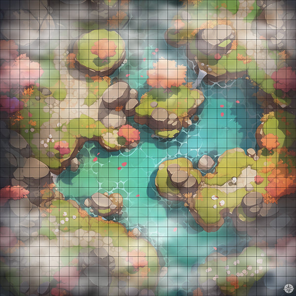 Colorful Forest Battlemap - TTRPG Map For D&D and Roll20 – Mistcharter Maps