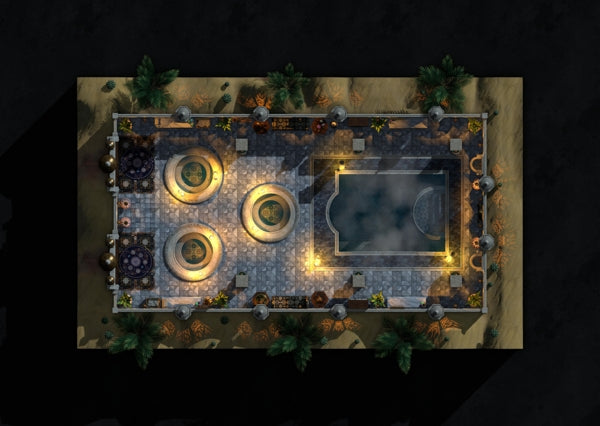 Desert Bathhouse by Grim Maven Maps - TTRPG Map For D&D and Roll20 ...