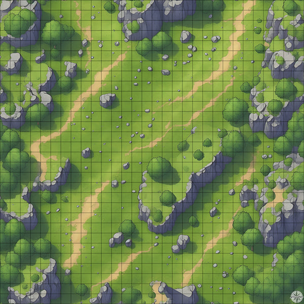 Grassy Cliffside Clearing Battlemap - TTRPG Map For D&D and Roll20 ...