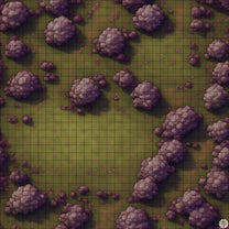 Meadow with Purple Trees and Flowers Battlemap - TTRPG Map For D&D and ...