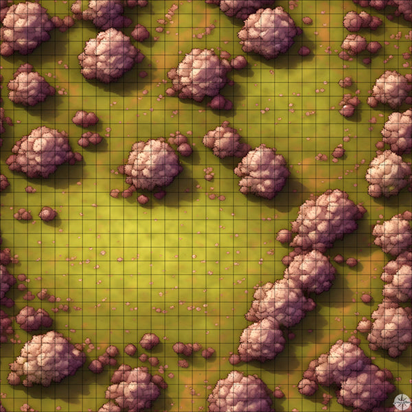Meadow with Purple Trees and Flowers Battlemap - TTRPG Map For D&D and ...