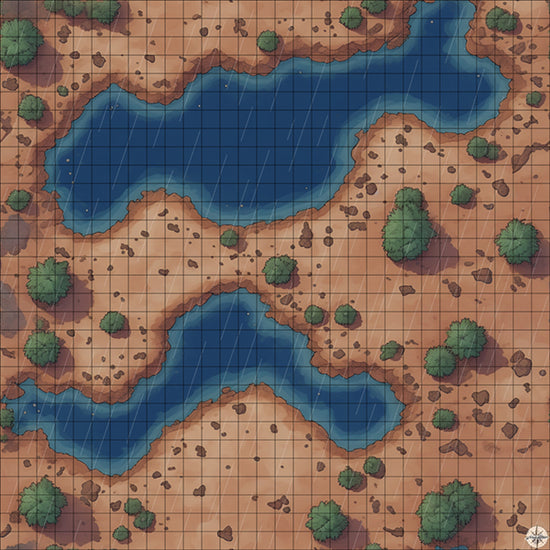 Twin Desert Pools with Trees Battlemap - TTRPG Map For D&D and Roll20 ...