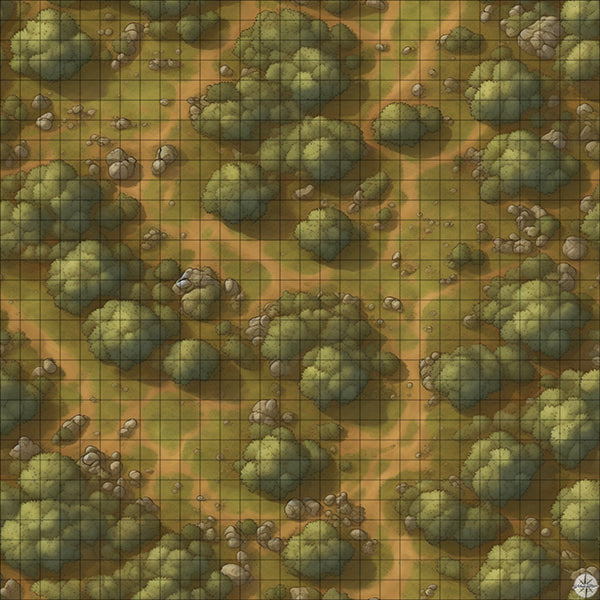 Woodland Hill Battlemap - TTRPG Map For D&D and Roll20 – Mistcharter Maps