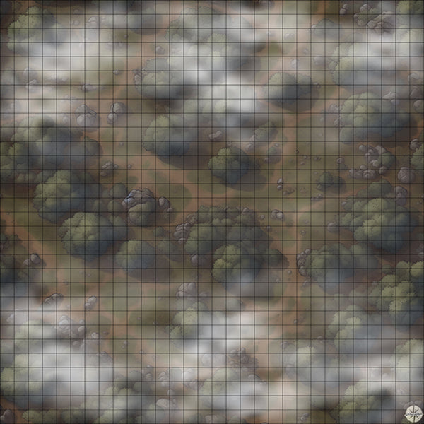 Woodland Hill Battlemap - TTRPG Map For D&D and Roll20 – Mistcharter Maps