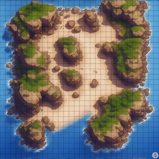Desert Island Plateaus Battlemap - TTRPG Map For D&D and Roll20 ...