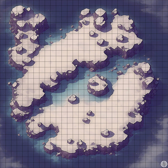 Frozen Island Battlemap - TTRPG Map For D&D and Roll20 – Mistcharter Maps