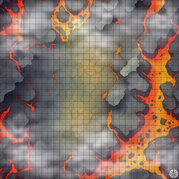 Arena Clearing with Plateaus and Lava Battlemap - TTRPG Map For D&D and ...
