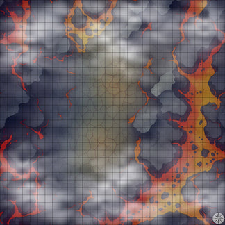 Arena Clearing with Plateaus and Lava Battlemap - TTRPG Map For D&D and ...