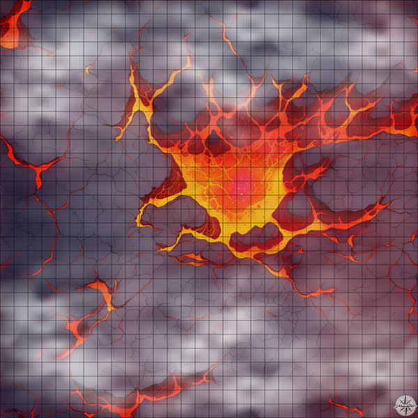 Lava Pool with Cliffs Battlemap - TTRPG Map For D&D and Roll20 ...