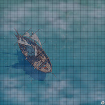 Ship at Sea Battlemap - TTRPG Map For D&D and Roll20 – Mistcharter Maps