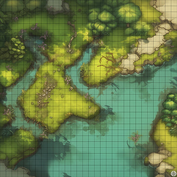 Swamp D&D Maps - Marshland TTRGP Battle Maps | Mistcharter Maps