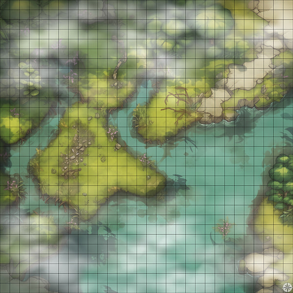 Swamp Battlemap - TTRPG Map For D&D and Roll20 – Mistcharter Maps
