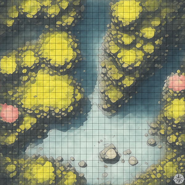 Underwater Coral Cliffs With Rocks Battlemap - TTRPG Map For D&D and ...