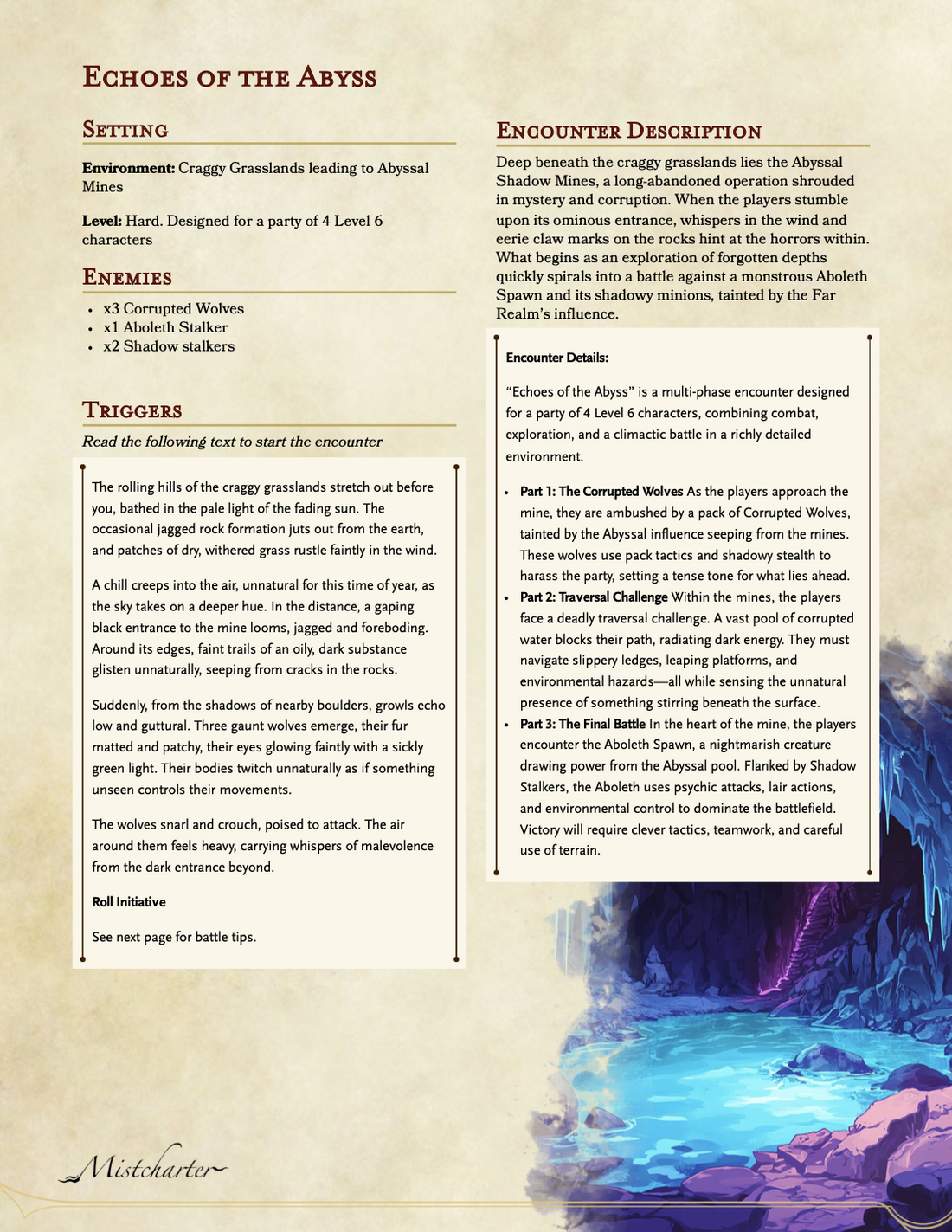 Echoes of the Abyss - A 5E One Shot Encounter | Mistcharter ...