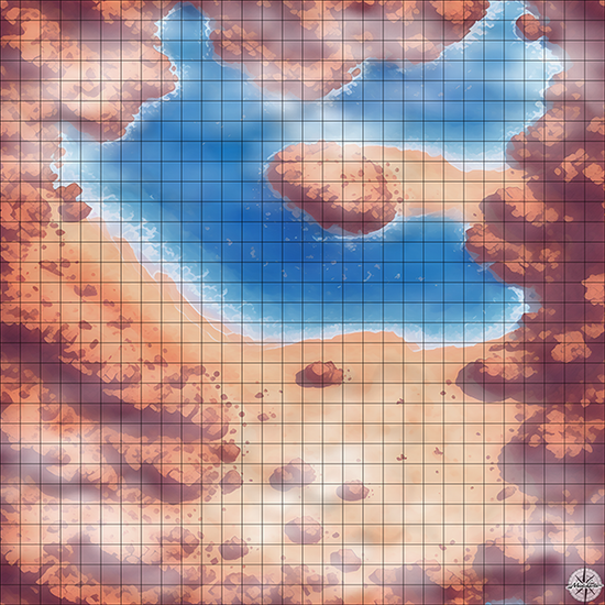 Enclosed Rocky Beach Battlemap - TTRPG Map For D&D and Roll20 ...