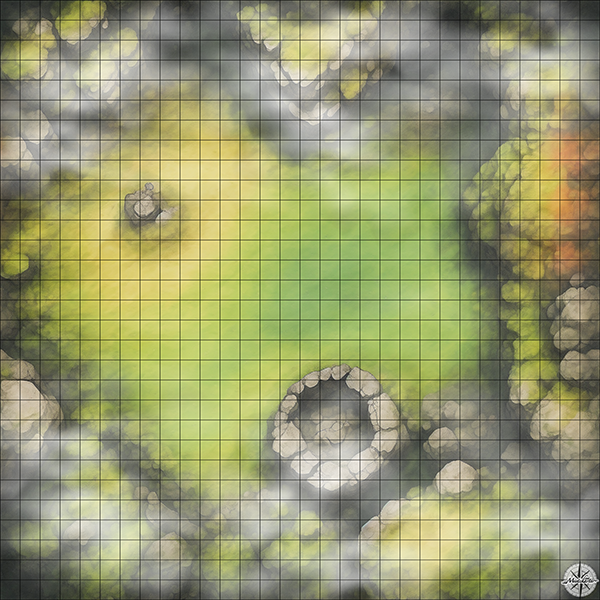 Mountain Arena With Fallen Tower Battlemap - TTRPG Map For D&D and ...