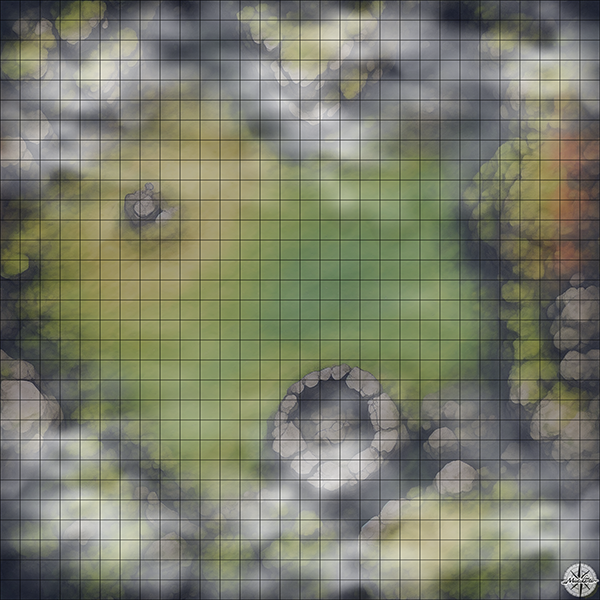 Mountain Arena With Fallen Tower Battlemap - TTRPG Map For D&D and ...