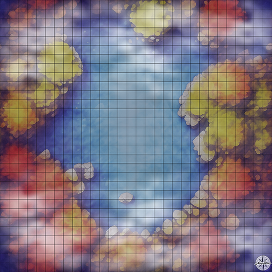 Fey Forest With Large Lake Battlemap - TTRPG Map For D&D and Roll20 | Mistcharter Maps