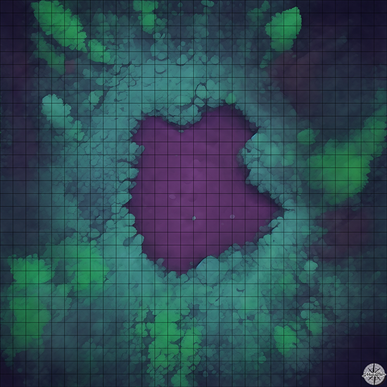 Neon Fey Forest Battlemap - TTRPG Map For D&D and Roll20 | Mistcharter Maps
