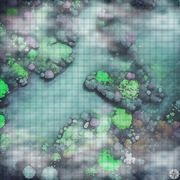 Neon Fey Forest With Path Battlemap - TTRPG Map For D&D and Roll20 ...
