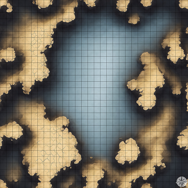 Grey Cracked Arena Battlemap - TTRPG Map For D&D and Roll20 ...