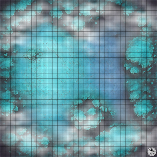 Haunted Caves Battlemap - TTRPG Map For D&D and Roll20 – Mistcharter Maps