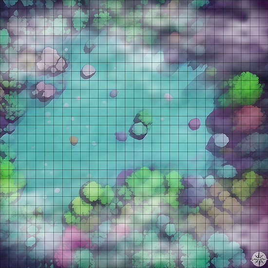 Neon Fey Forest Clearing Battlemap - TTRPG Map For D&D and Roll20 ...