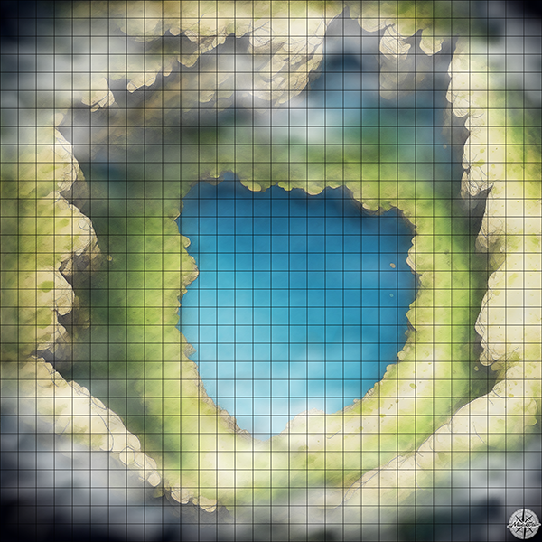 Sunlight Cave With Lake Battlemap - TTRPG Map For D&D and Roll20 ...