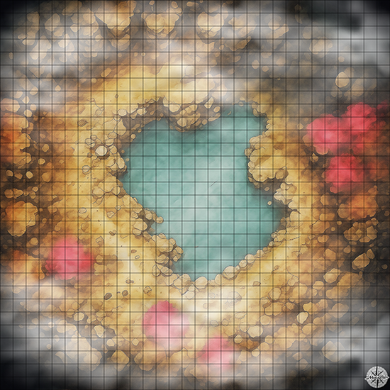 Underground Cave With Lake Battlemap - TTRPG Map For D&D and Roll20 ...