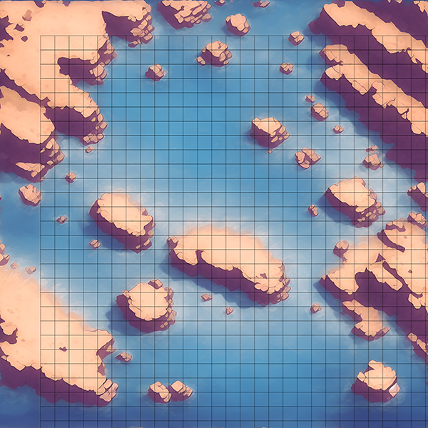 Washway Islands Battlemap - TTRPG Map For D&D and Roll20 – Mistcharter Maps